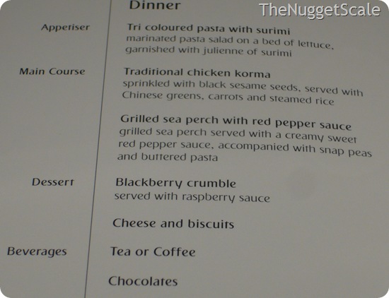 TheNuggetScale: Emirates: In-flight meal